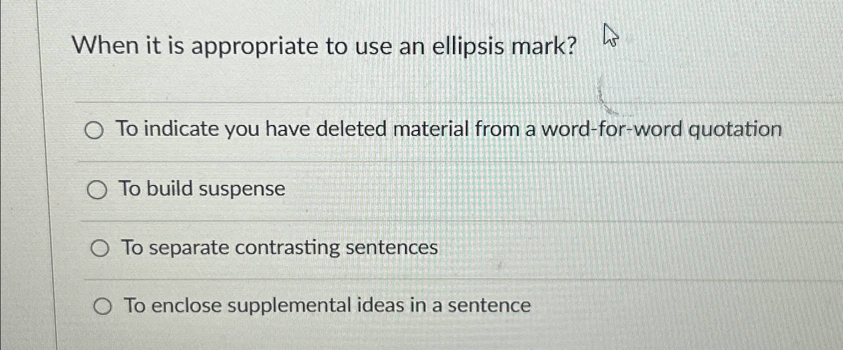 Solved When it is appropriate to use an ellipsis mark?To | Chegg.com