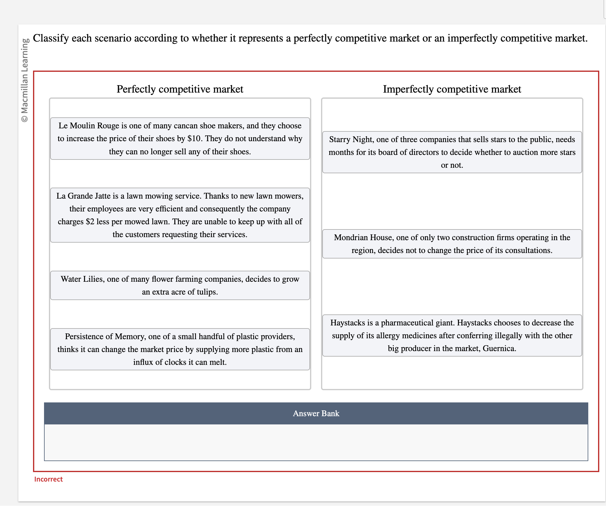 Solved Classify each scenario according to whether it | Chegg.com