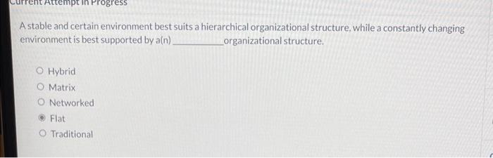 Solved Attempt Progress A stable and certain environment | Chegg.com
