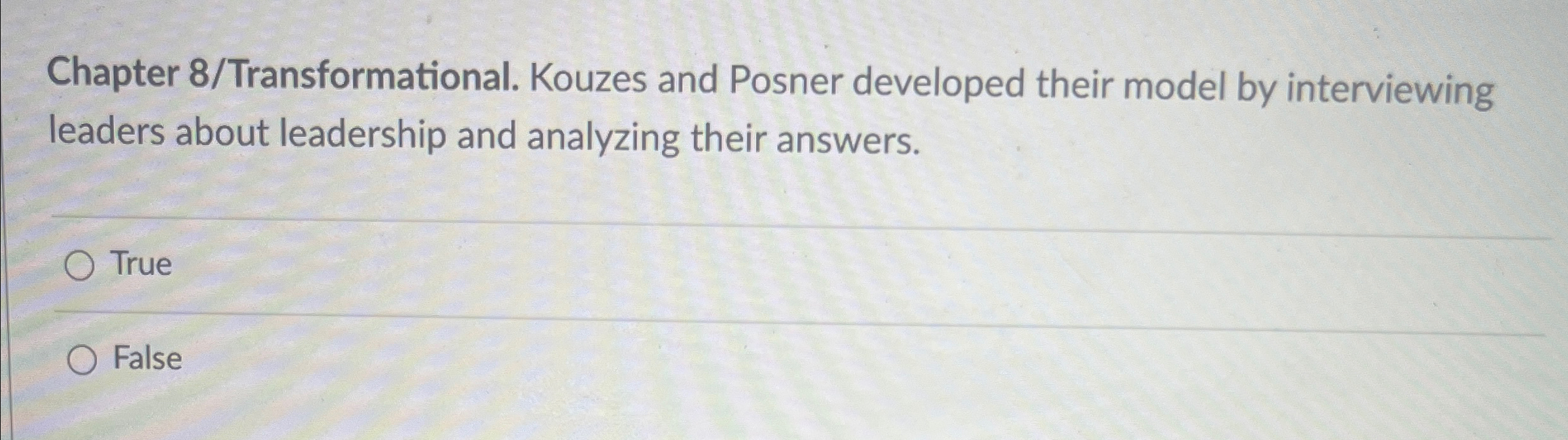 Solved Chapter 8/Transformational. ﻿Kouzes and Posner | Chegg.com