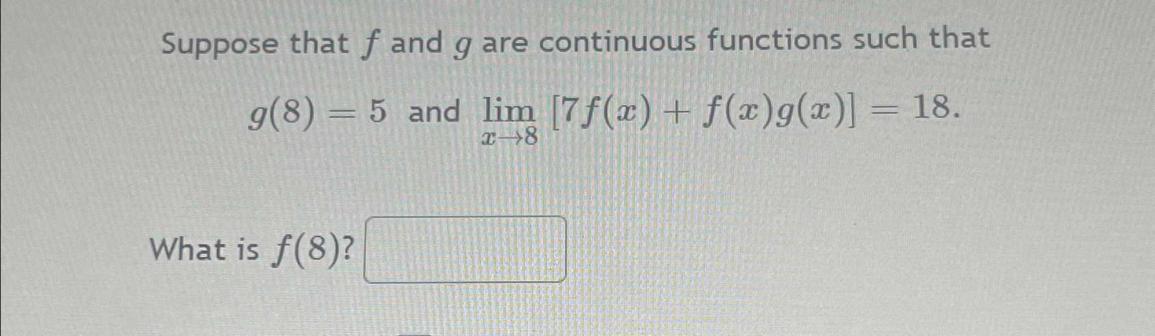 Solved Suppose that f ﻿and g ﻿are continuous functions such | Chegg.com