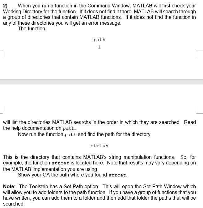 Solved 2) When you run a function in the Command Window, | Chegg.com
