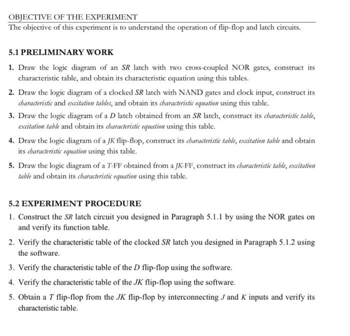 Solved OBJECTIVE OF THE EXPERIMENT The objective of this | Chegg.com