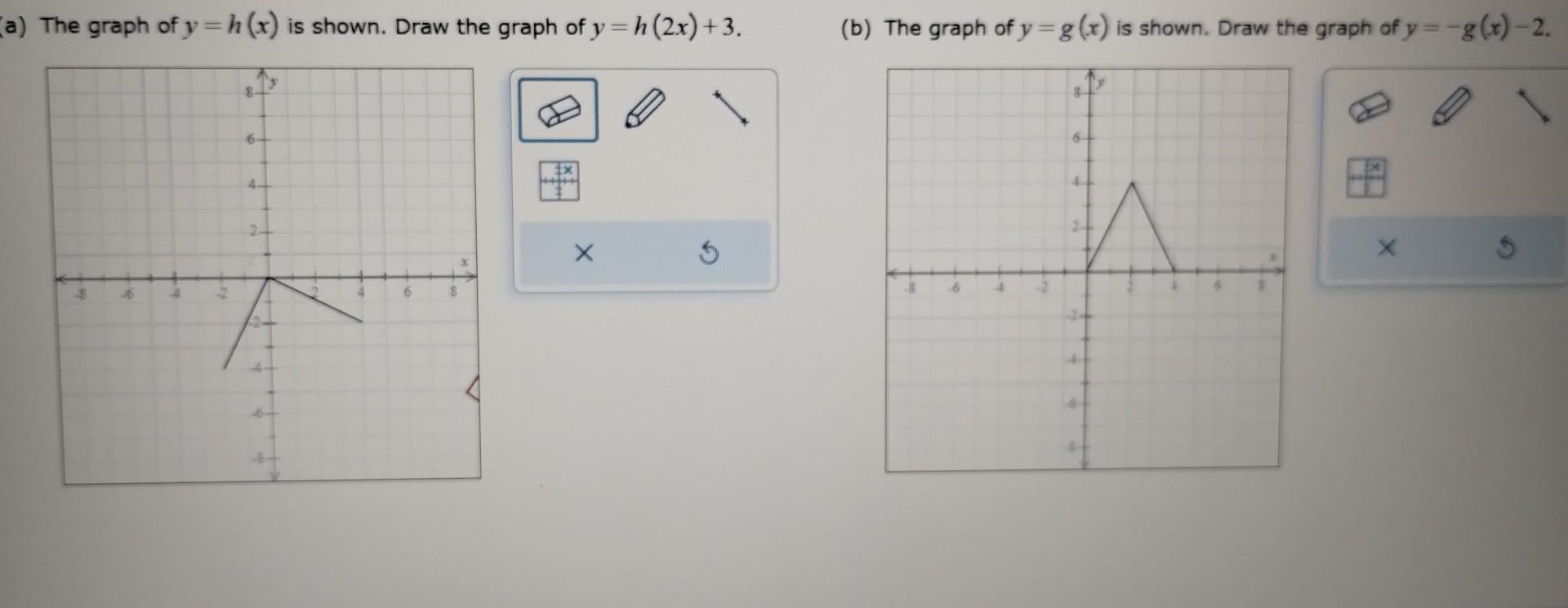 Solved (a) The graph of y=h(x) is shown. Draw the graph of | Chegg.com