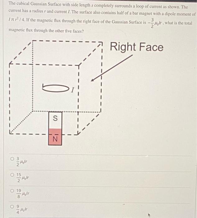 Solved The cubical Gaussian Surface with side length s | Chegg.com