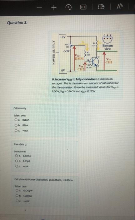 Solved Question 3: ni. Increase Vpor to fully clockwise | Chegg.com