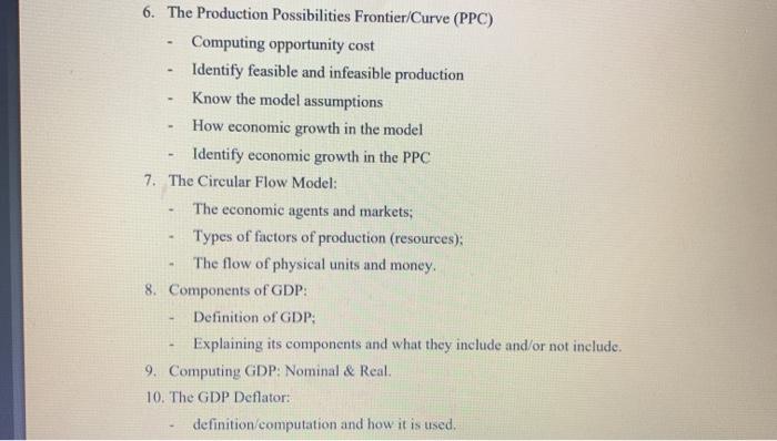 Solved 6. The Production Possibilities Frontier/Curve (PPC) | Chegg.com