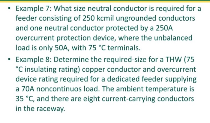 Example 7: What size neutral conductor is required | Chegg.com