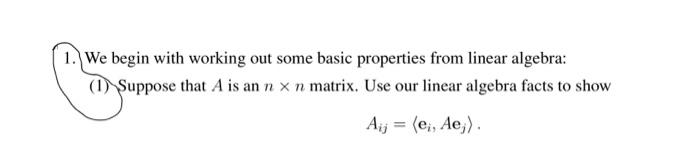 Solved 2. Suppose that A:Rn→Rn is a linear map. Prove: the | Chegg.com