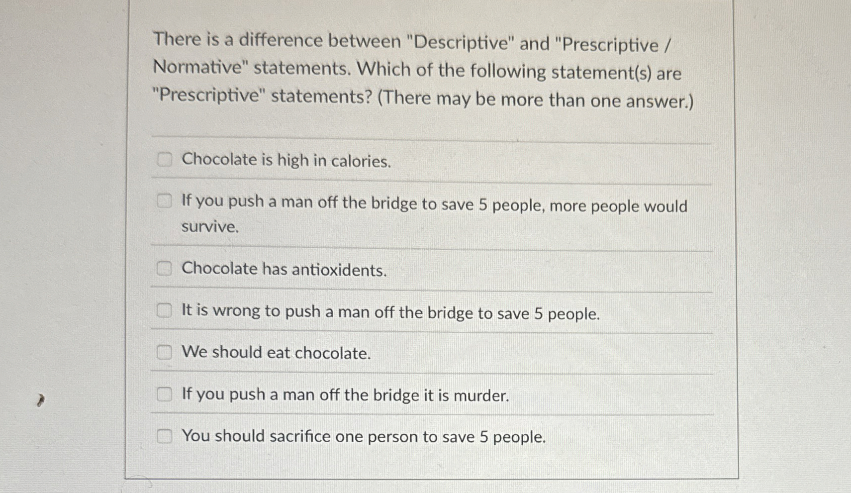 Solved There is a difference between "Descriptive" and | Chegg.com