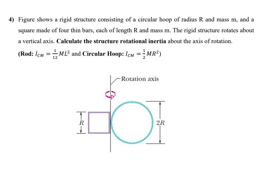 Solved ) Figure shows a rigid structure consisting of a | Chegg.com