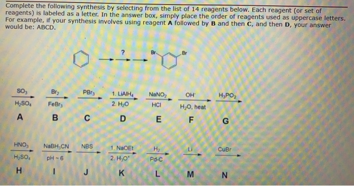 Solved Complete the following synthesis by selecting from | Chegg.com