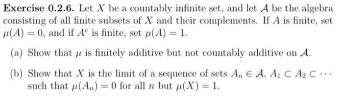 Solved Exercise 0.2.6. Let X be a countably infinite set, | Chegg.com