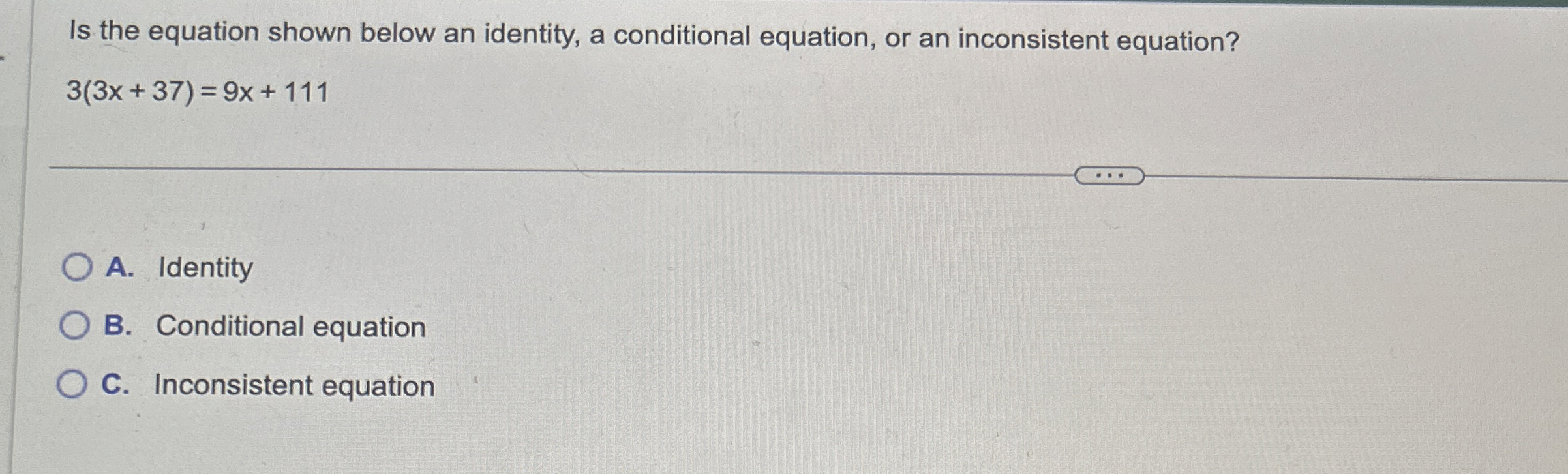 Solved Is the equation shown below an identity, a | Chegg.com