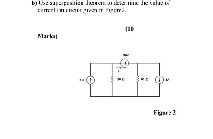 Solved b) Use superposition theorem to determine the value | Chegg.com