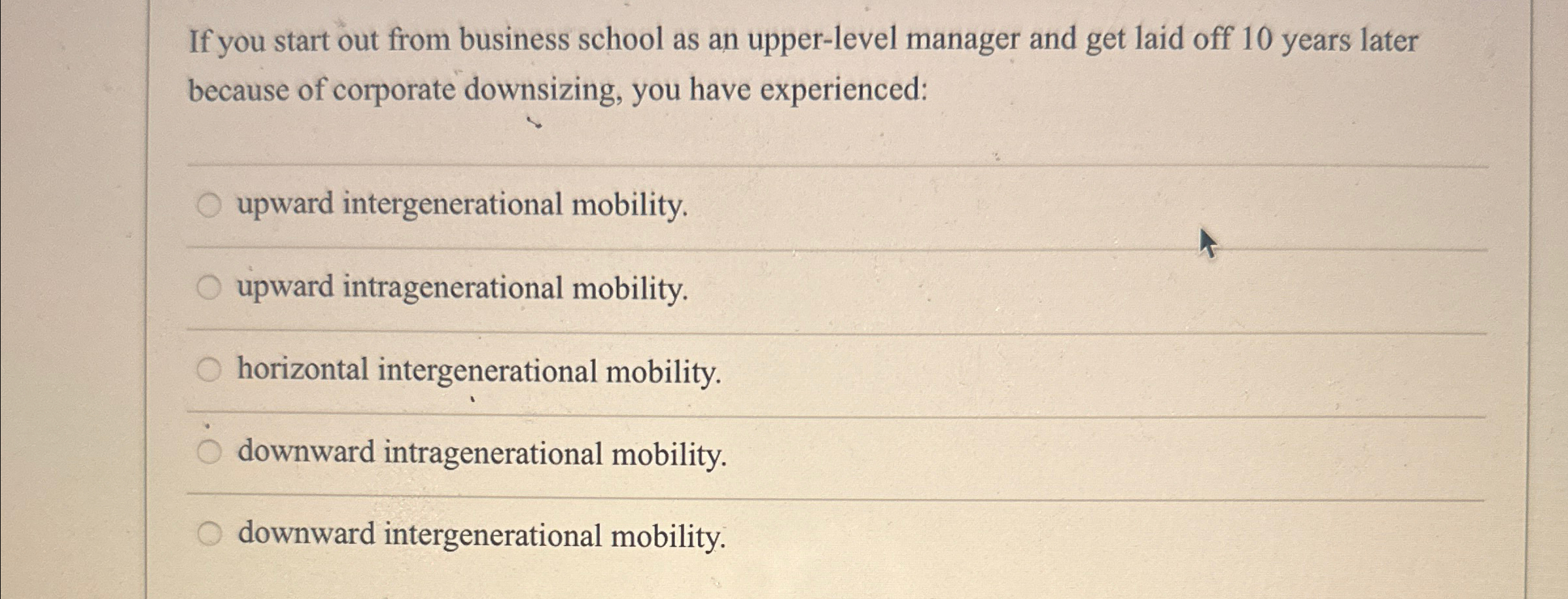 Solved If you start out from business school as an | Chegg.com