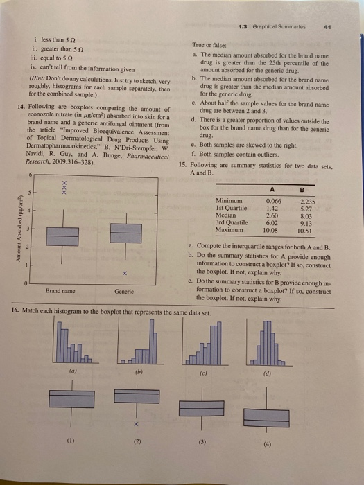 Solved 1.3 Graphical Summaries Exercises for Section 1.3 1. | Chegg.com