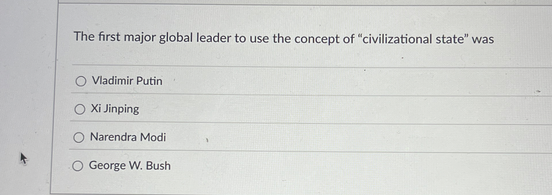 Solved The first major global leader to use the concept of | Chegg.com