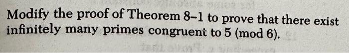 Solved Modify the proof of Theorem 8-1 to prove that there | Chegg.com