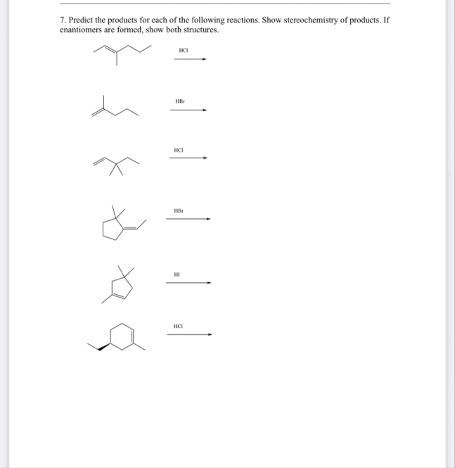 Solved Predict the products for each of the following | Chegg.com