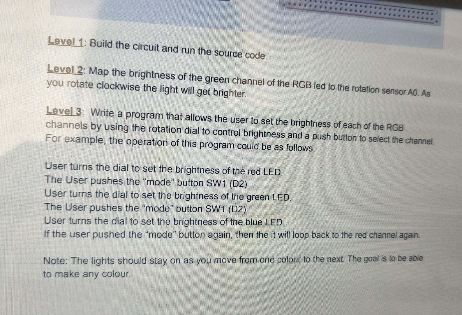 Solved Circuit: Create the circuit below with the RGB led. | Chegg.com