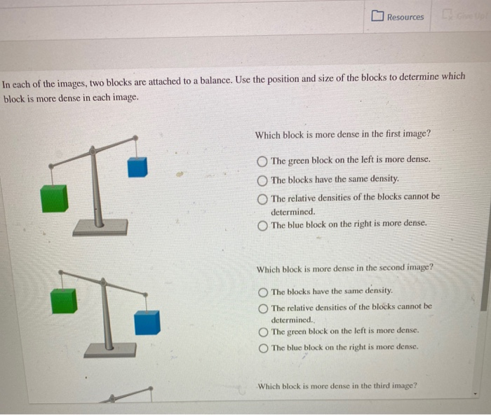 Solved Resources In each of the images, two blocks are | Chegg.com