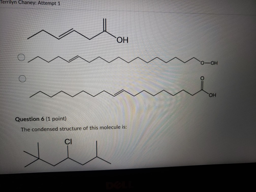 Solved Choose the line structure for this molecule. | Chegg.com