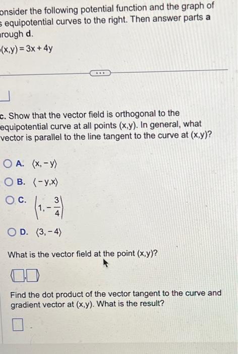 Solved Consider the following potential function and the | Chegg.com