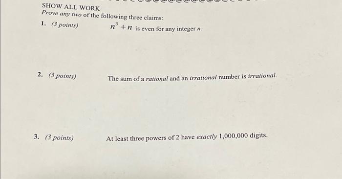 Solved Foundation of Higher Mathematics - ProofsAnswer #3 | Chegg.com