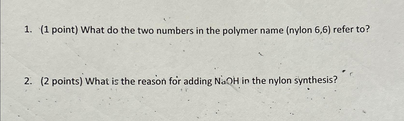 Solved (1 ﻿point) ﻿What do the two numbers in the polymer | Chegg.com