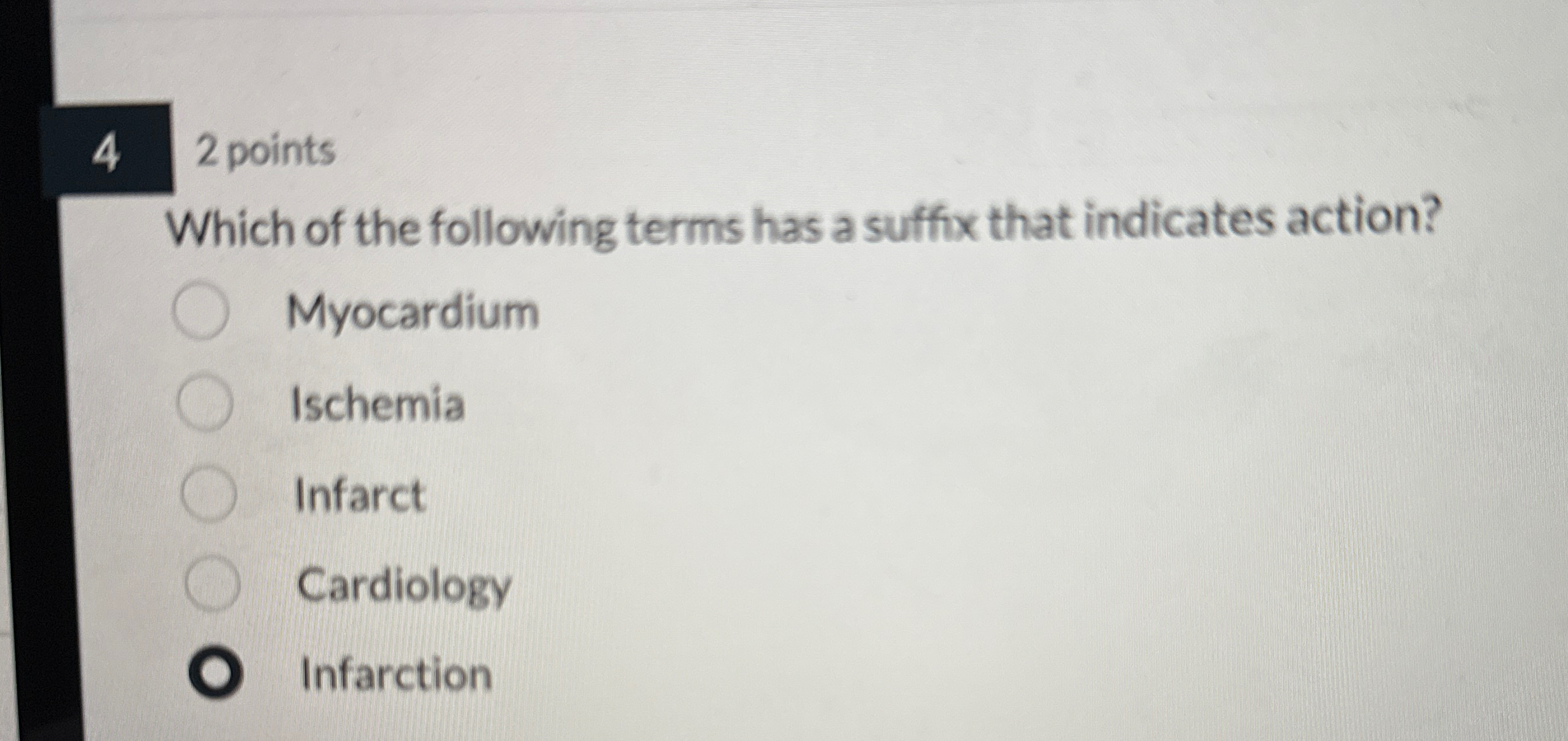 Solved 42 pointsWhich of the following terms has a suffix | Chegg.com Solved 42 pointsWhich of the following terms has a suffix | Chegg.com