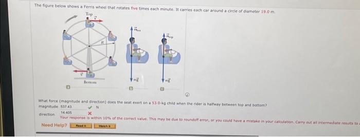 Solved The figuce below shows a ferris wheel that rotates | Chegg.com
