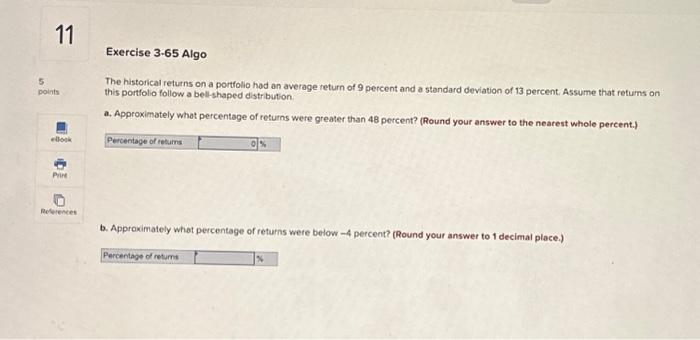 Solved 11 5 points eBook Print References Exercise 3-65 Algo | Chegg.com