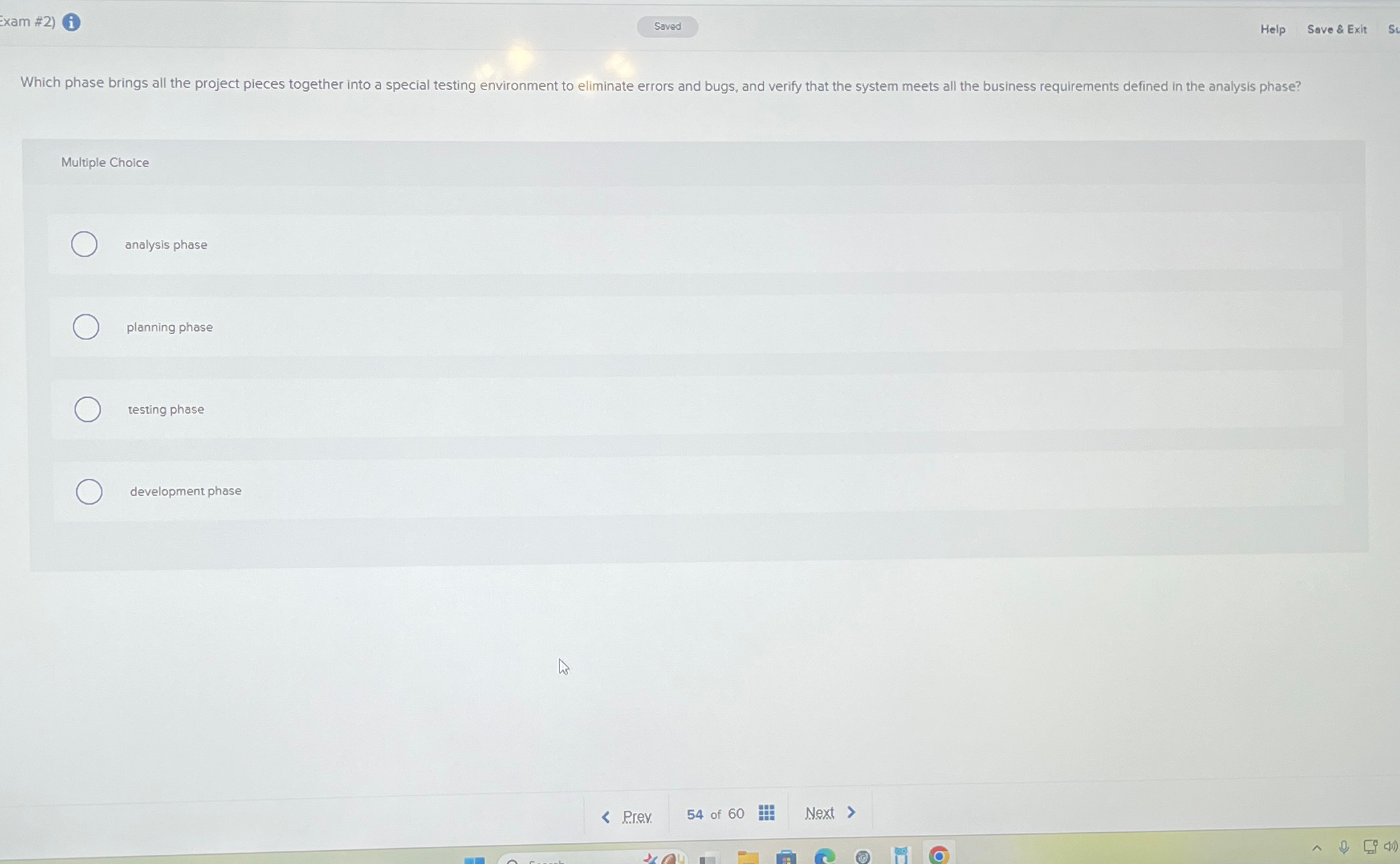 Solved Exam #2) ﻿iHelpSave & ExitS:Which phase brings all | Chegg.com