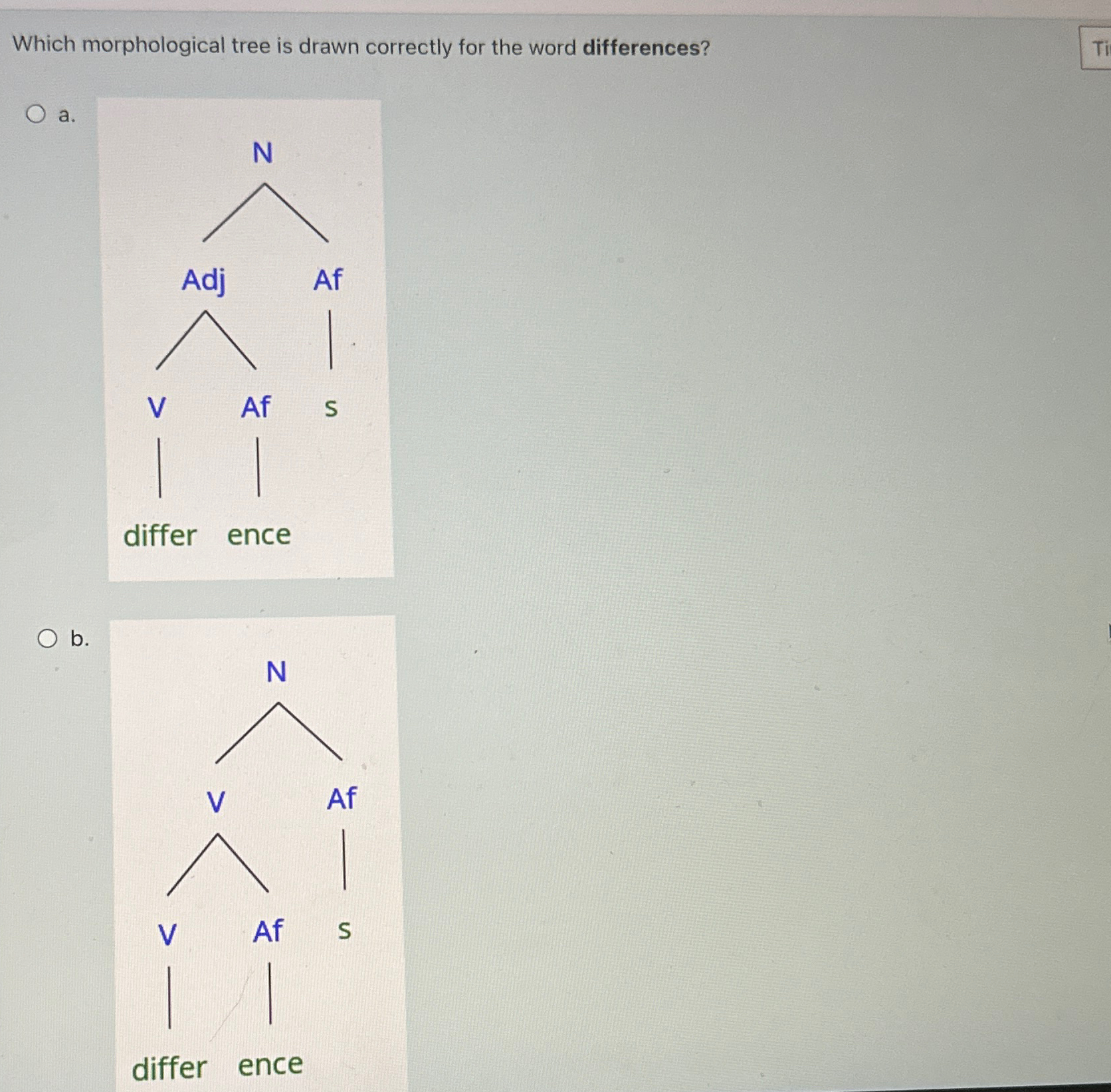 Which morphological tree is drawn correctly for the | Chegg.com