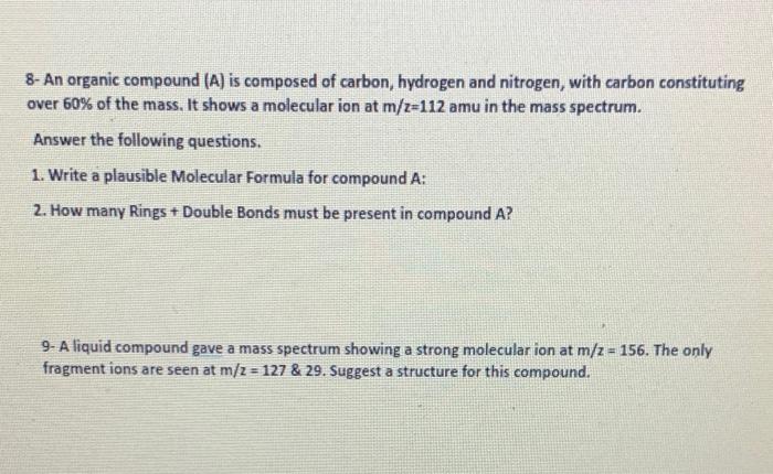Solved 7 Ethane, lodo MASS SPECTRUM 100 80 60 Rel. Intensity | Chegg.com