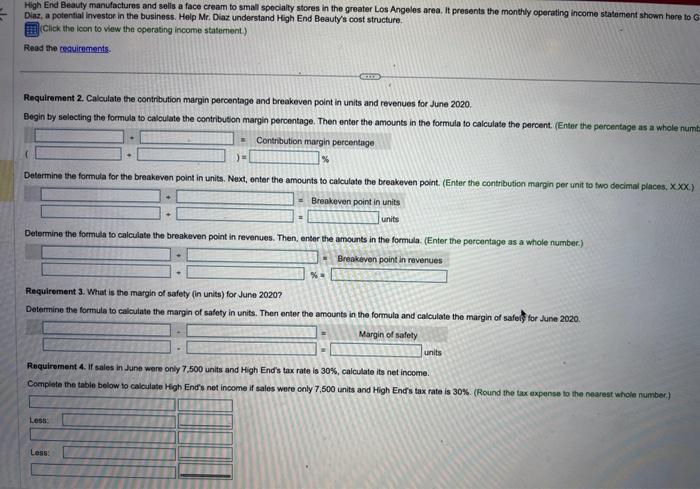 Solved Data table % to calculate the breakeven point. (Énter | Chegg.com