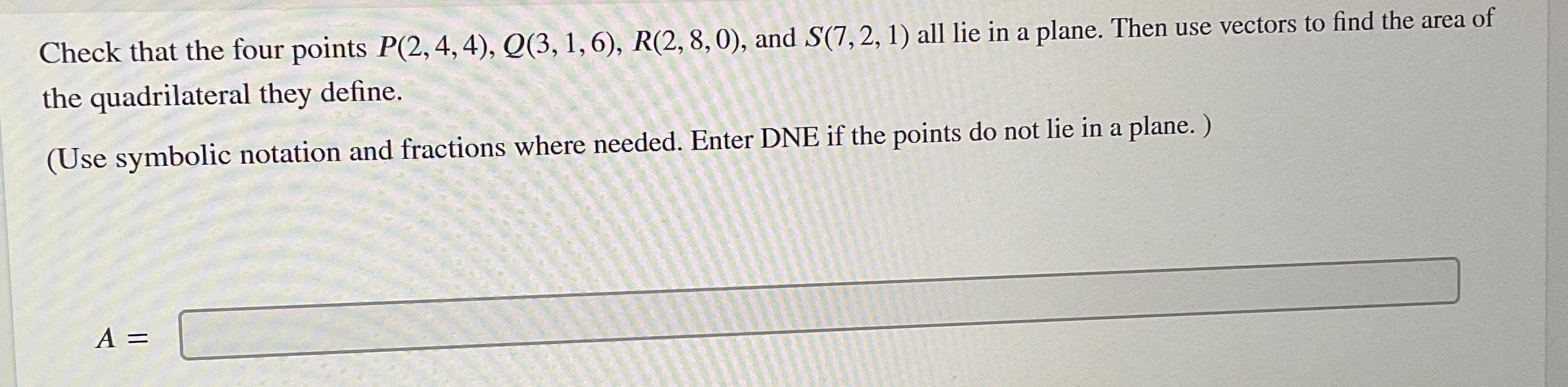 Solved Check that the four points | Chegg.com