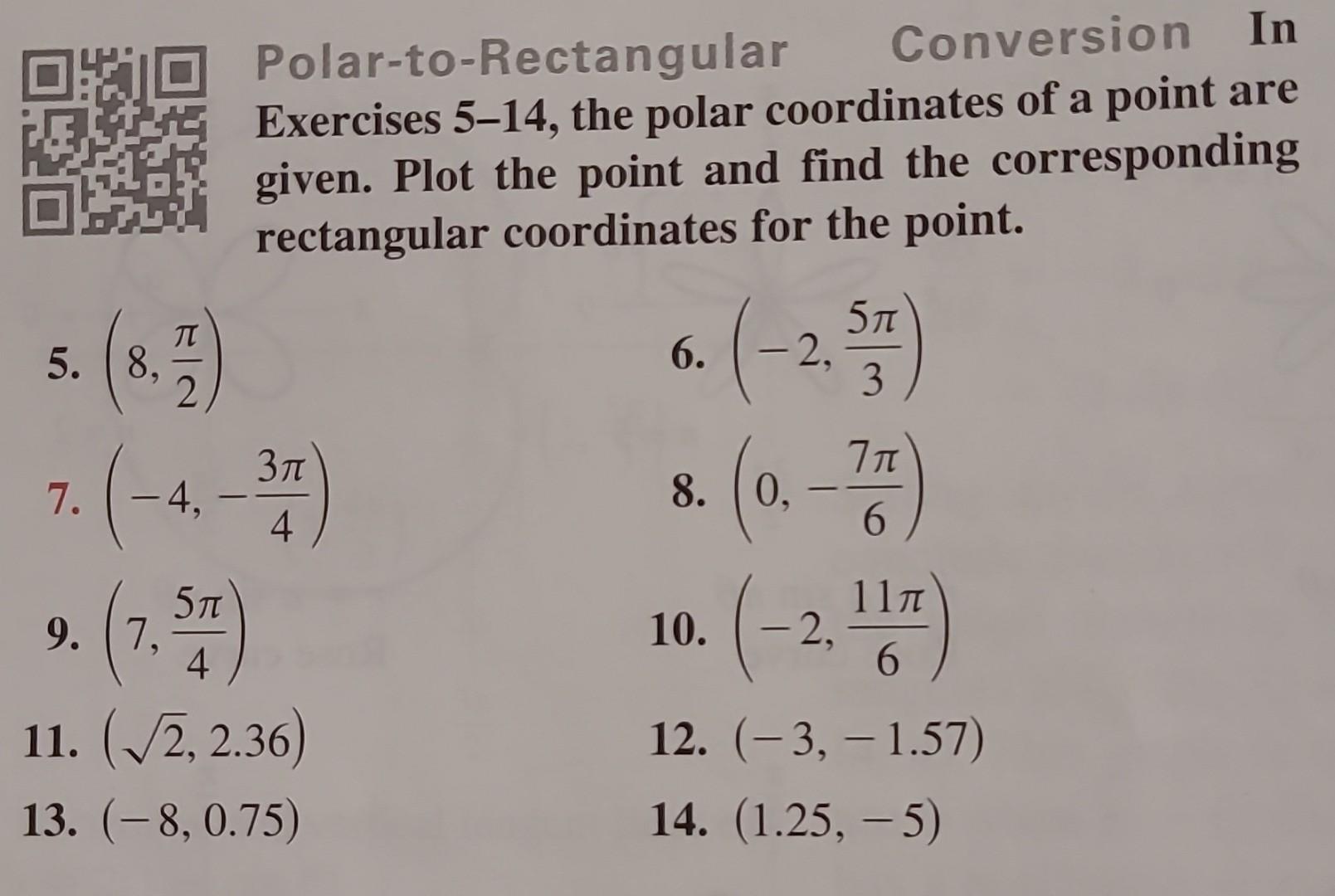 Solved Polar-to-Rectangular Conversion In Exercises 5-14, | Chegg.com