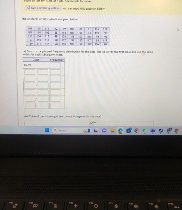 Solved You can retry this question below The 1Q scores of 50 | Chegg.com