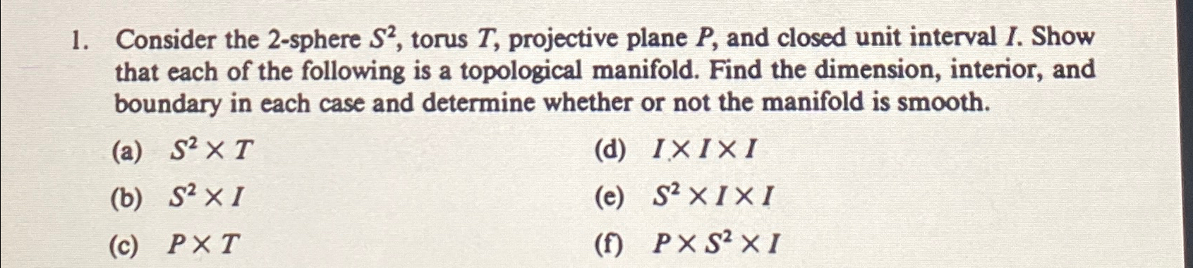 Solved Consider the 2 -sphere S2, ﻿torus T, ﻿projective | Chegg.com
