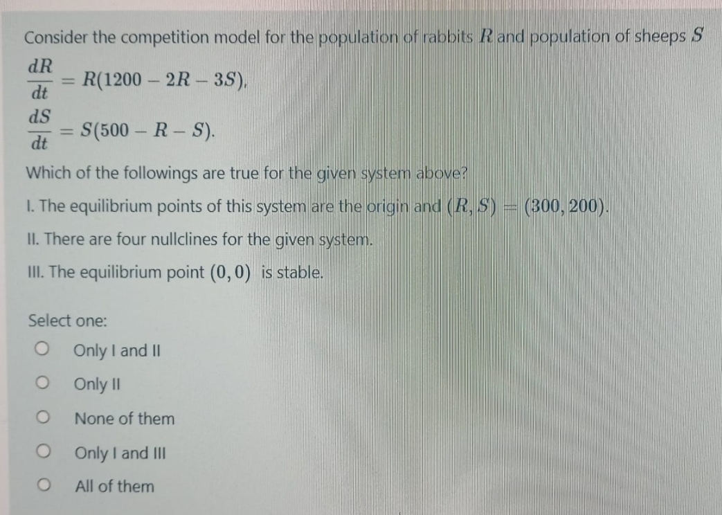 Solved Consider the competition model for the population of | Chegg.com