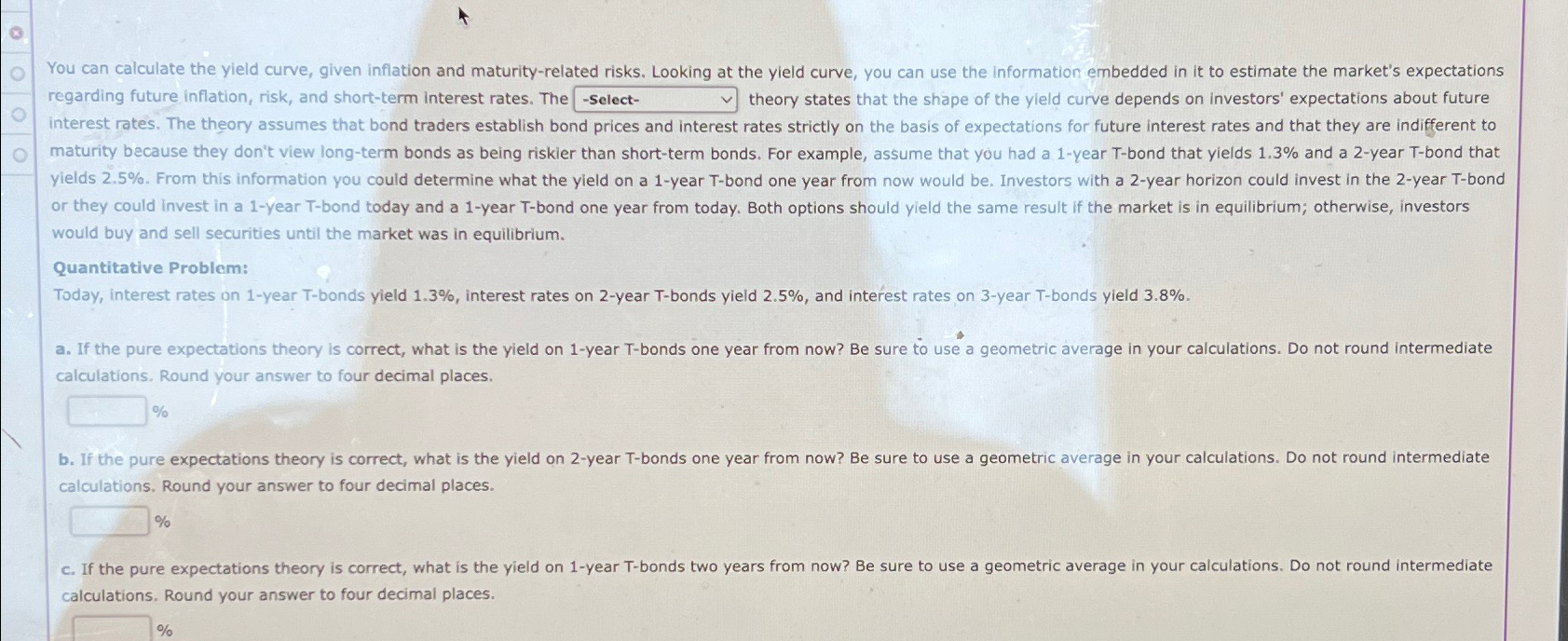 Solved regarding future inflation, risk, and short-term | Chegg.com