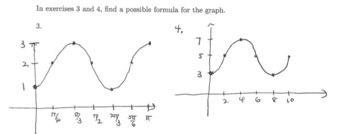 Solved In exercises 3 and 4, find a possible formula for the | Chegg.com