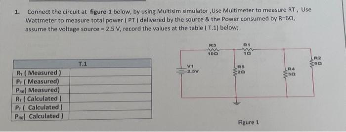 Solved 1. Connect the circuit at figure-1 below, by using | Chegg.com