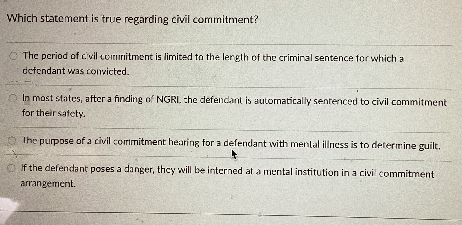 Solved Which statement is true regarding civil | Chegg.com