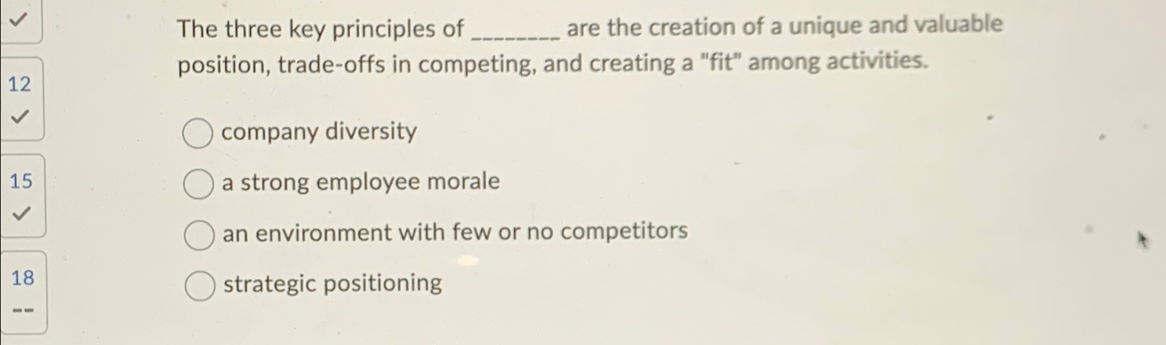 Solved The three key principles of are the creation of a | Chegg.com