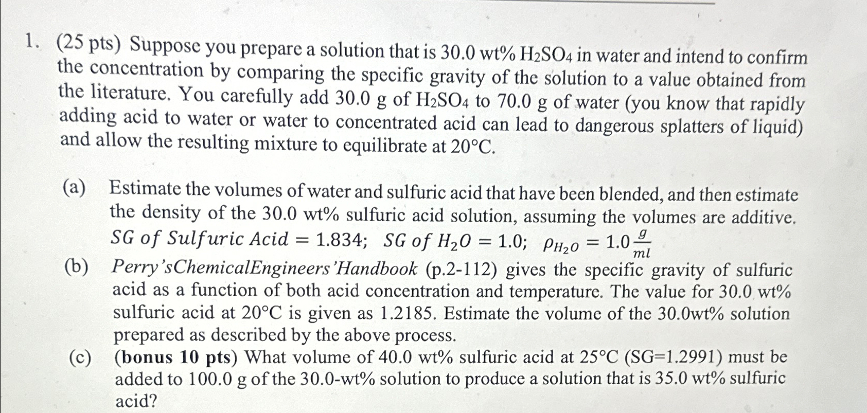 Solved (25 ﻿pts) ﻿Suppose you prepare a solution that is | Chegg.com