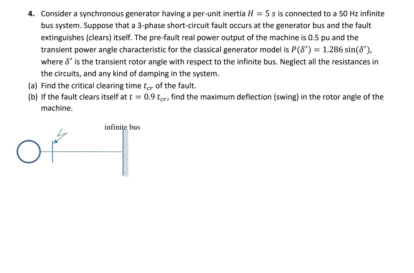 Solved 4. Consider a synchronous generator having a per-unit | Chegg.com