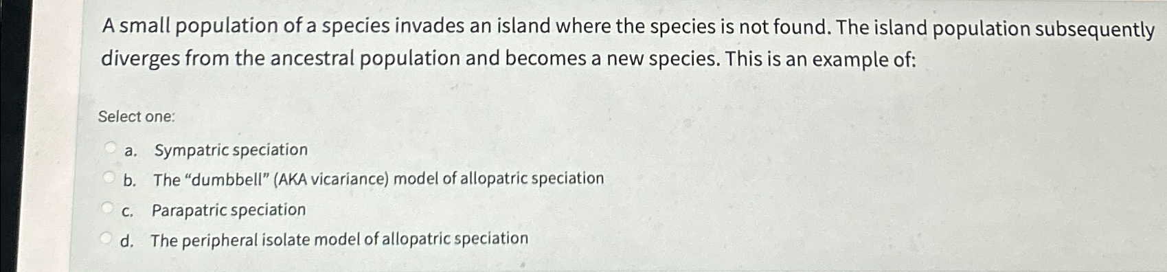 Solved A small population of a species invades an island | Chegg.com